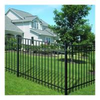 China 6ftx8ft Black Metal Garden Fences Powder Coated Galvanized Steel Anti Rust Affordable for sale