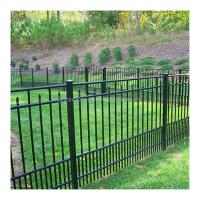 China 6ft x 8ft Flat Top Corten Metal Picket Steel Fence with Powder Coated Frame Finishing for sale