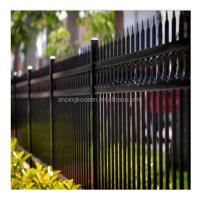 China 6ft x 8ft Flat Top Corten Metal Picket Steel Fence with Powder Coated Frame Finishing for sale