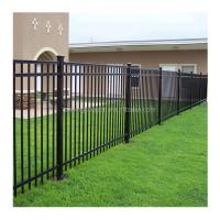 China 6ft X 8ft Hot Dipped Galvanized Powder Coated Steel Black Outdoor Simple Rod Iron Fence for sale