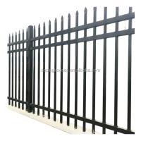 China 50x50mm Rail Size Black Decorative Metal Wrought Iron Steel Fence Main Market America for sale