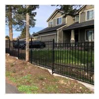 China Morden Trellis Gates with Powder Coated Frame Galvanized Iron Black Metal Fence Panels for sale