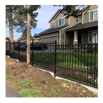 China Morden Trellis Gates with Powder Coated Frame Galvanized Iron Black Metal Fence Panels for sale