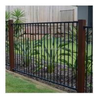 China Morden Trellis Gates with Powder Coated Frame Galvanized Iron Black Metal Fence Panels for sale