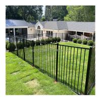 China Solid Metal Horizontal Tubular Iron Fence Designs for Garden Black Powder Coated for sale