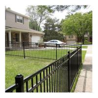China Solid Metal Horizontal Tubular Iron Fence Designs for Garden Black Powder Coated for sale