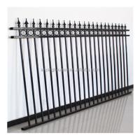 China Solid Metal Horizontal Tubular Iron Fence Designs for Garden Black Powder Coated for sale