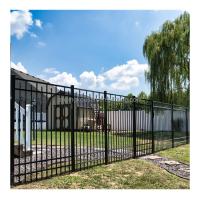 China 6ft x 8ft Flat Top Corten Metal Picket Heavy Duty Galvanized Powder Coated Garden Fence for sale