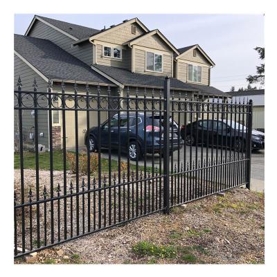 China Galvanized Wrought Iron Ornaments Fencing with Powder Coated Security Fence Designs for sale