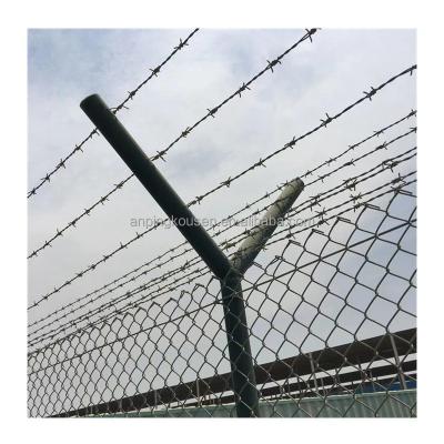 China 18 Gauge Panel Temporary Fence with Barbed Razer Wire on Top Infill Mesh Opening for sale