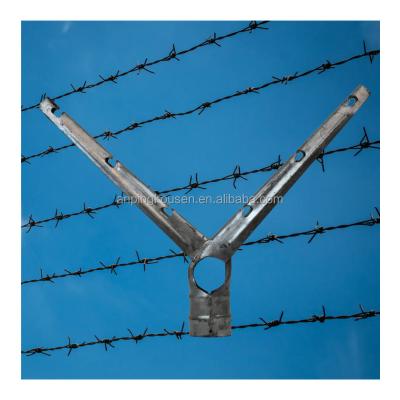 China Chain Link Fence Extension Arms with Galvanized Steel Barbed Wire Two Wire Twist Type for sale