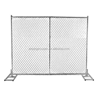 China Galvanized 6x12 Chain Link Temporary Fence for Temporary Fencing Heat Treated Yellow for sale
