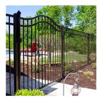 China Aluminum Wrought Iron Fences Panels 2.1x2.4m 7x8ft Panel Size 25x25mm Pickets Size for sale