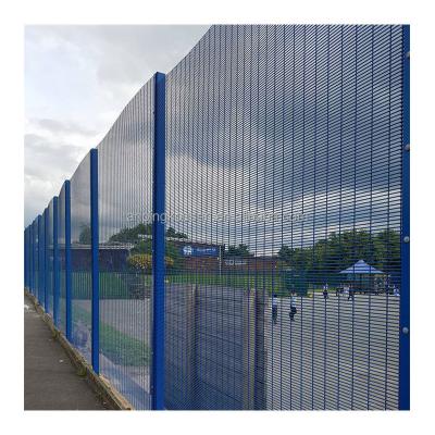 China Galvanized PVC Coated Clear View 358 Fence Panels for Airport Railway Prison Security for sale