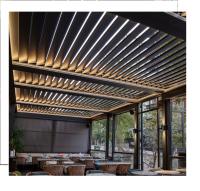 China 6x4m Outdoor Gazebo Awning Popular Motorized Aluminum Blinds Pergola for sale