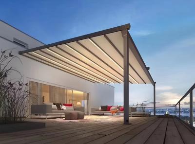 China Electric Pergola Roof Canopy Aluminum Electric PVC Waterproof Garden Gazeb for sale