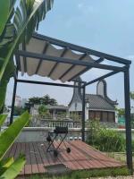 China Electric Pergola Roof Canopy Aluminum Electric PVC Waterproof Garden Gazeb for sale