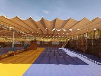 China Outdoor Manual Sliding Wave Canopy Sunshade Sail Shade UV Protection Shading Car Parking Carports Hdpe/sunshade Sail/acr for sale