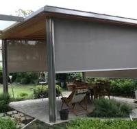 China Outdoor Sunshade Motorized Smart Zip Track Blinds / Roller Zip Track Outdoor Roller Blinds for sale