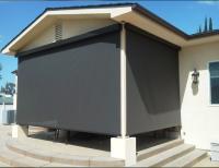 China Outdoor Sunshade Motorized Smart Zip Track Blinds / Roller Zip Track Outdoor Roller Blinds for sale