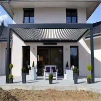 China Roof Sunshade Systems Retractalbe Aluminum Blade  Motorized Pergola for sale