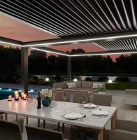 China Roof Sunshade Systems Retractalbe Aluminum Blade  Motorized Pergola for sale