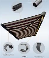 China Outdoor Retractable Awning With Motor Control And LED Light Garden Canopy Sunshade Awning for sale