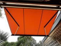 China Outdoor Retractable Awning With Motor Control And LED Light Garden Canopy Sunshade Awning for sale