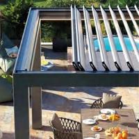 China Outdoor patio intelligent retractalbe aluminum blade pergola for sale