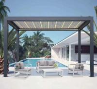 China Outdoor Garden Terrace Gazebo Popular Motorized Aluminum Blinds Pergola for sale