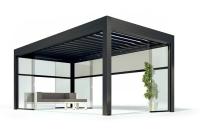 China Outdoor Intelligent Adjustable Garden Aluminum Pergola With Waterproof Zip Blinds for sale