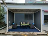 China Outdoor Intelligent Adjustable Garden Aluminum Pergola With Waterproof Zip Blinds for sale