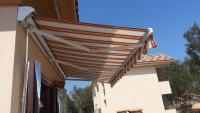 China Customized Outdoor Sun Shade Aluminum Awning Half Cassette Canopy Retractable Arm Awning for sale