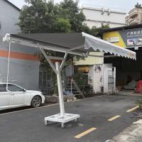 China Heavy Duty Freestanding Retractable Arm Awning with Wheeled Base for Storefront for sale