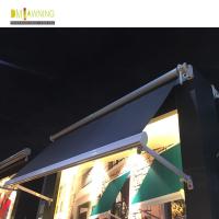 China Aluminum Retractable Window Awnings Drop Arm Remote Control Deck Awnings for sale