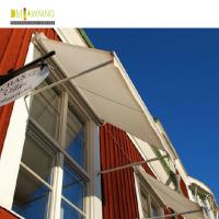 China Outdoor Aluminium Remote Control Patio Awning Heavy Duty Drop Arm Window Awnings for sale