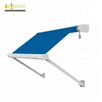 China Drop Arm Remote Retractable Window Awnings  Polyester Acrylic Fabric for sale
