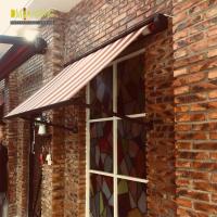 China Drop Arm Remote Retractable Window Awnings  Polyester Acrylic Fabric for sale