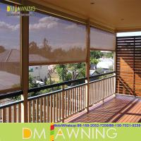 China Motorized Retractable Window Awnings Outdoor Sunscreen Roller Blinds Fabric UV Protection for sale