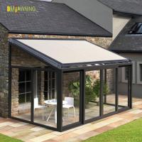 China Polyester Retractable Roof Awning Remote Control Aluminum Retractable Awning Conservatory for sale