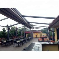 China Sunshade Pergola Awning Kits Patio Rain Cover Roof PVC With LED Lights for sale
