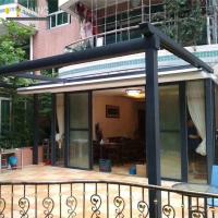 China Aluminum PVC Pergola Awning Kits Sunroom Sunshade Motorised Retractable Roof for sale