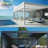 China Aluminum Pergola Awning Kits Motorized Retractable Roof Polyester Acrylic for sale