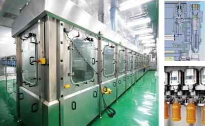 China Ultra Clean RABS Aseptic Filling Line 12000-48000 BPH for PET Bottles with Non-Contact Flowmeter Technology for sale