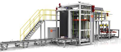 China SUS304 Bottle Packing Machine Unpalletizer - 2500mm Height with RS60 Chain Drive for Aluminum Cans & PET Containers for sale
