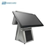 China Wireless Desktop Dual Touch Screen POS Machine RK3399 15 Inch Main Screen 1280x800 Sub Screen for sale
