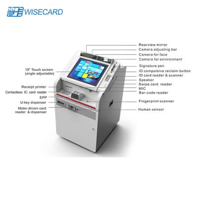 China WCT-260T Smart Self-Service Banking Kiosk with 600 Card Capacity and Instant Card Issuance for Bank Lobbies for sale