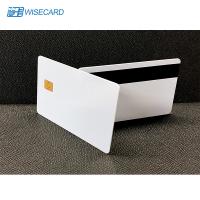 China SLE4442 Chip HiCo 2 Track Silver Magstripe Cards CR80 30 mil PVC Blank for sale
