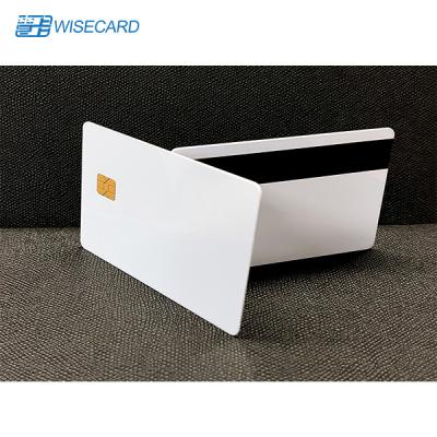 China SLE4442 Chip HiCo 2 Track Silver Magstripe Cards CR80 30 mil PVC Blank for sale