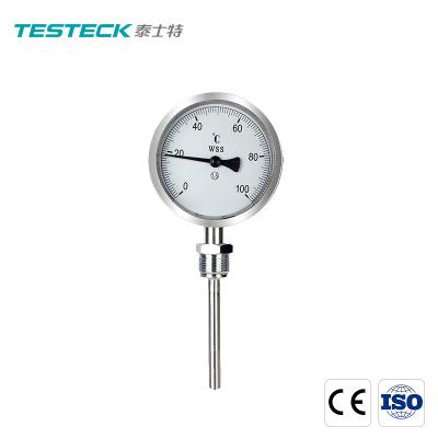 China Axial Bimetal Thermometer WSS501 Stainless Steel Bimetal Temperature Gauge for sale
